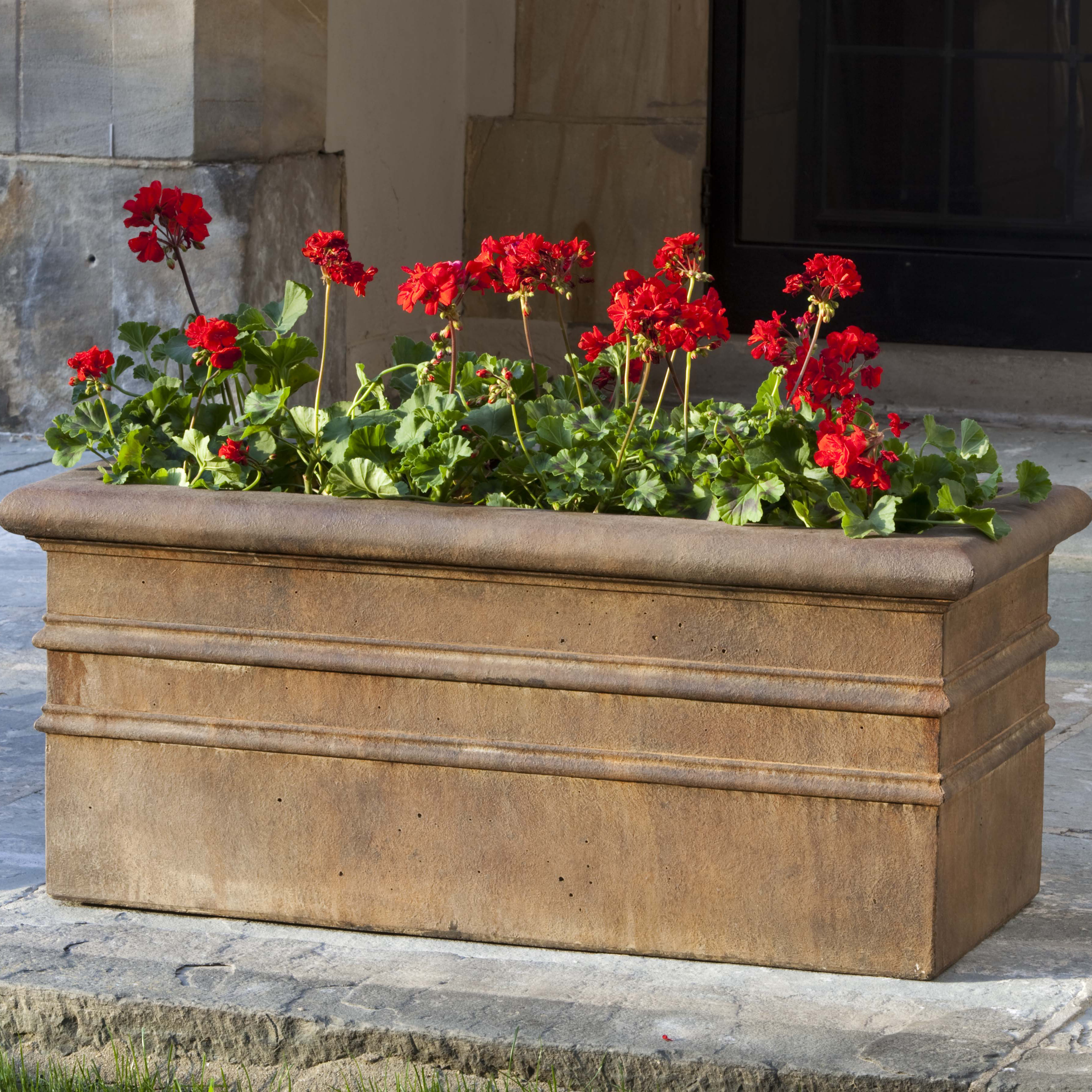 Campania International, Inc Classic Rolled Rim Cast Stone Planter Box ...