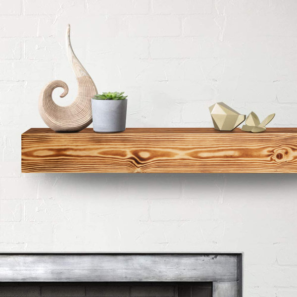 Loon Peak® Miran Loon Peak® Beam Wood Shou Sugi Ban Fireplace Shelf ...