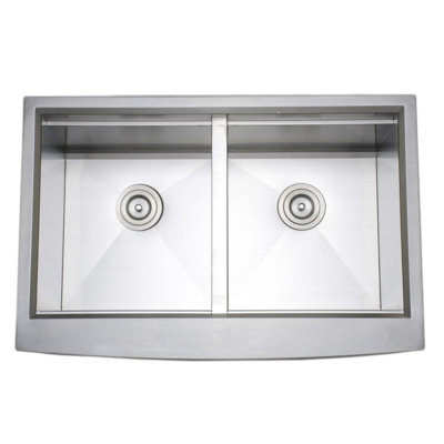 Wells Sinkware 22.25'' W Double Bowl Stainless Steel Farmhouse Kitchen ...