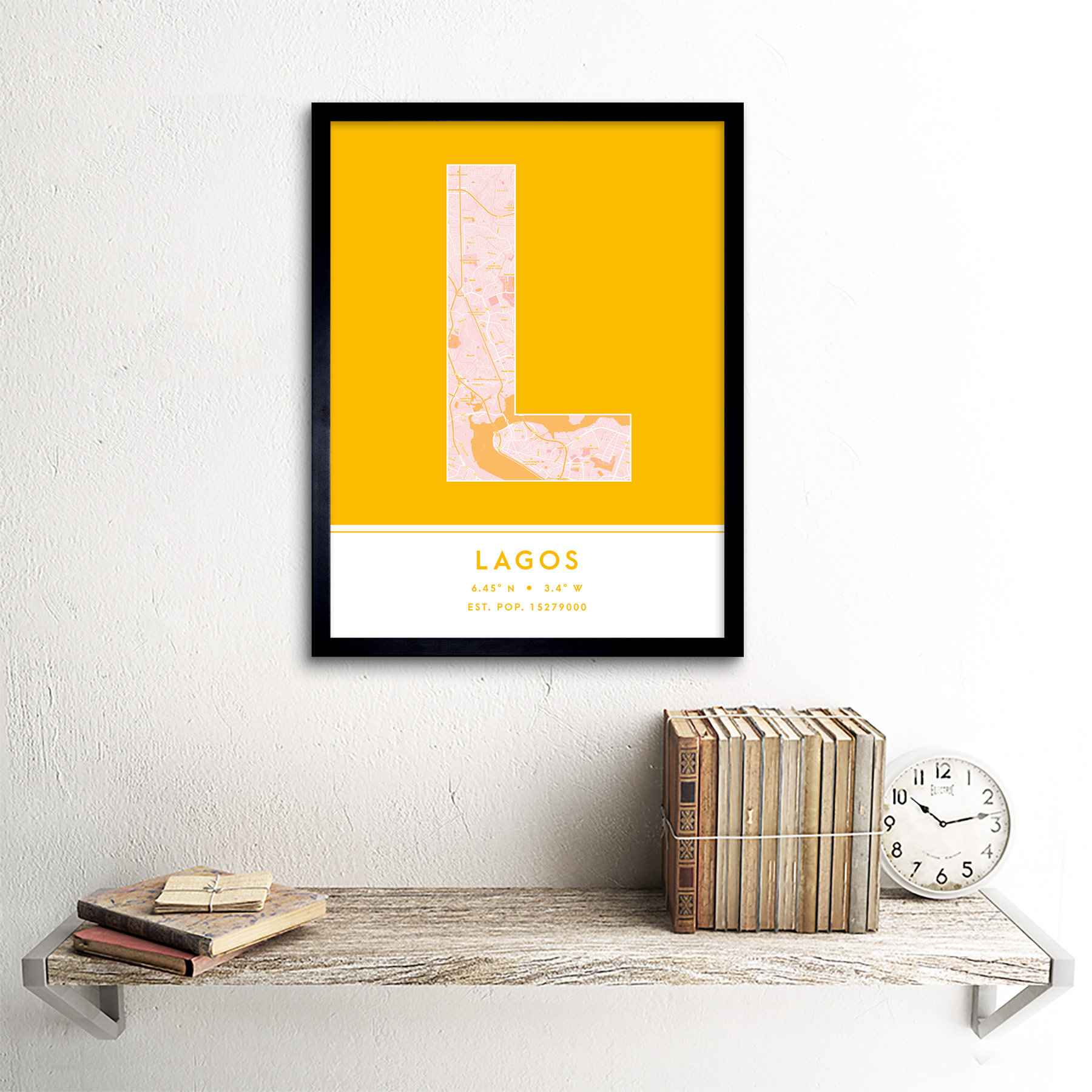 Wee Blue Coo Lagos Nigeria City Map by - Picture Frame | Wayfair.co.uk