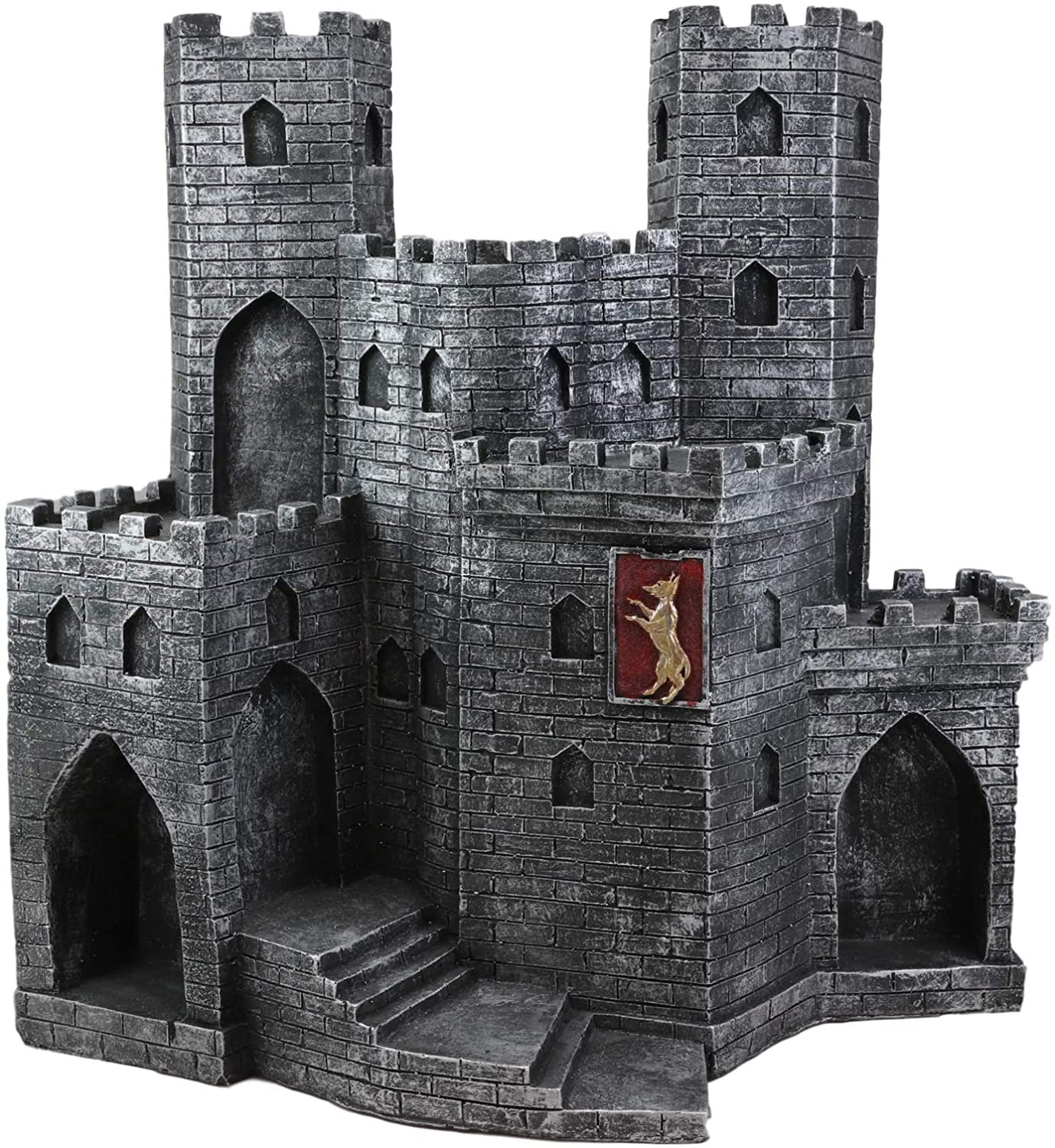 Red Barrel Studio® Leonara Burgundy Stonewall Castle Fortress Display ...