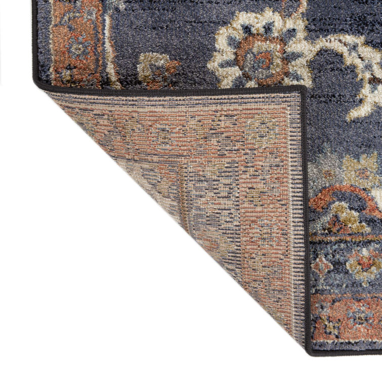 Charlton Home® Burck Performance Brown/Blue Rug | Wayfair
