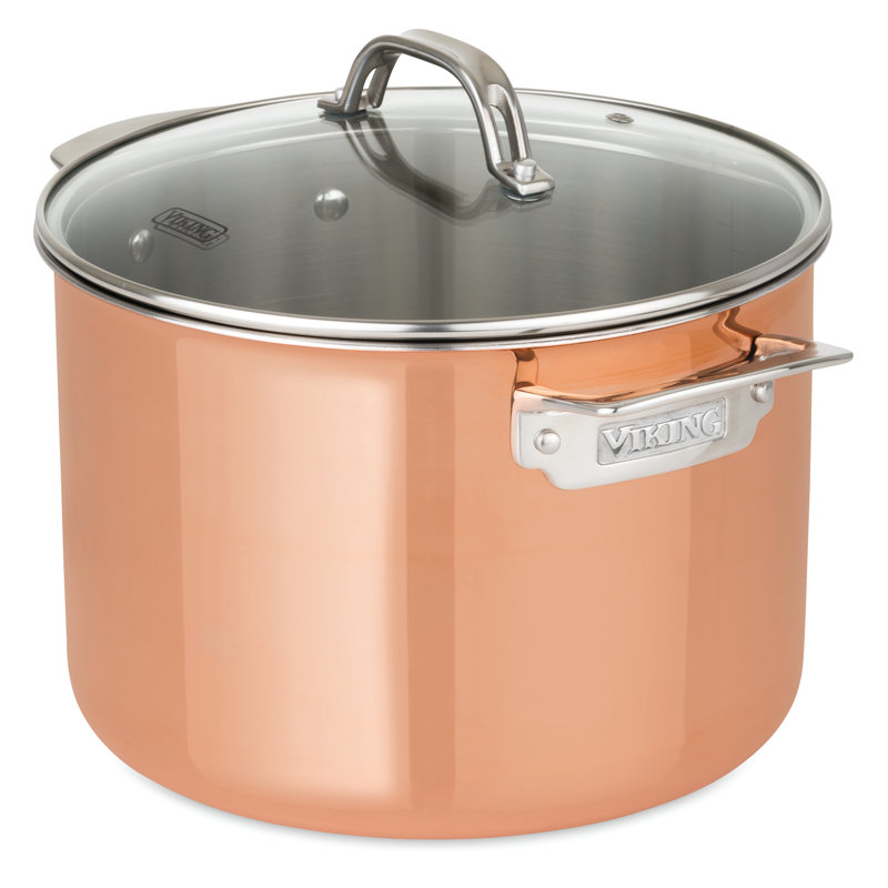 Viking 3-ply Copper Clad 13pc Cookware Set With Vented Glass Lids ...