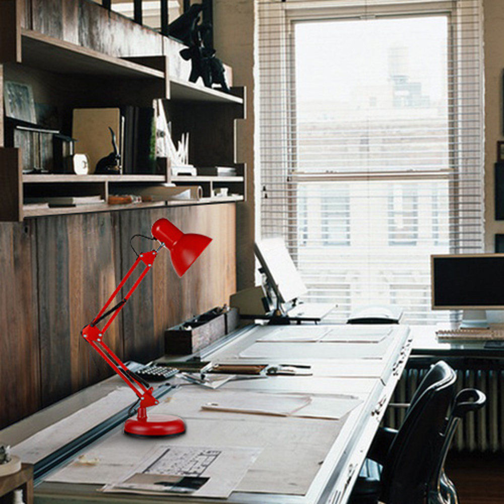 Ebern Designs Stelly Metal Adjustable Desk Lamps, Swing Arm Architect ...