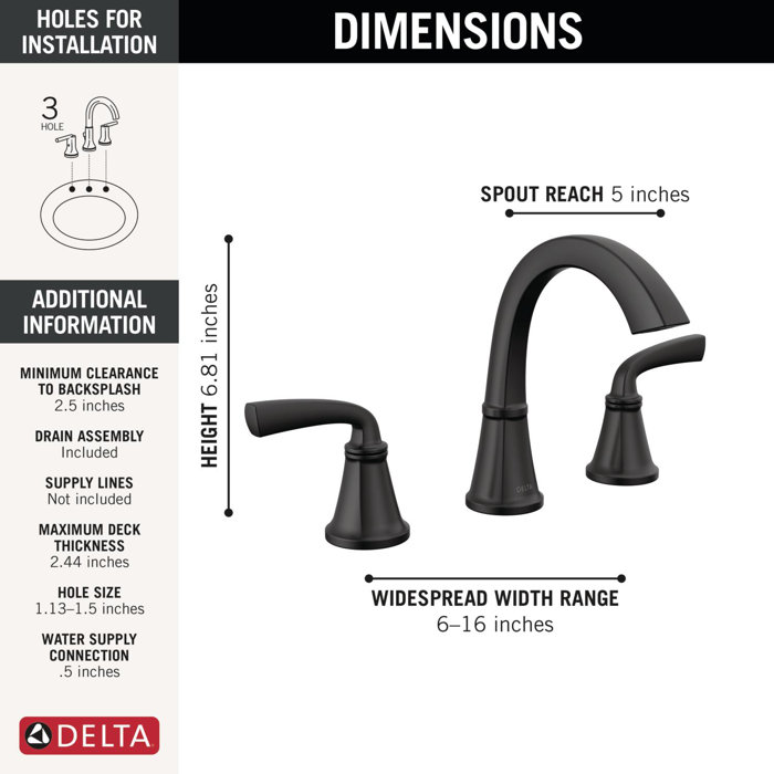 Delta Geist™ Two Handle Widespread Bathroom Faucet & Reviews | Wayfair