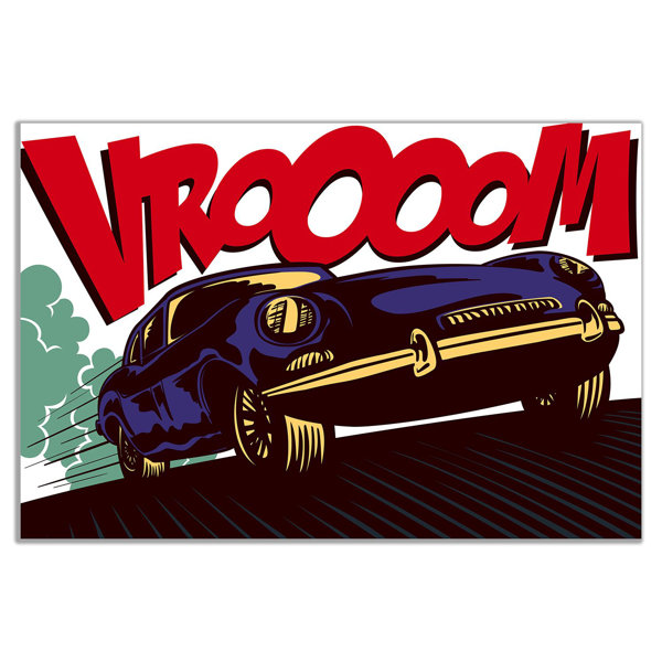 Panther Print Pop Art Modern Comic Car Vroom - Wrapped Canvas Art ...