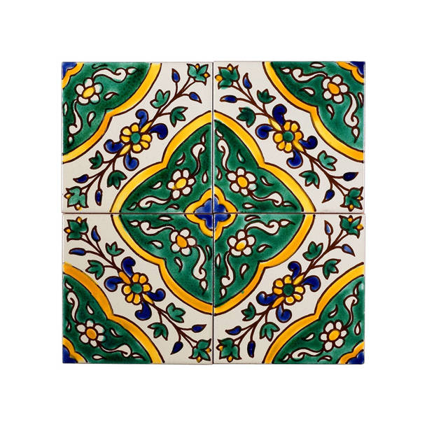 Casablanca Market Mediterranean 4" x 4" Ceramic Carthage Decorative ...