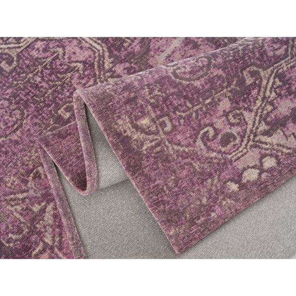 Bungalow Rose Mork Handmade Flatweave Mauve Rug | Wayfair