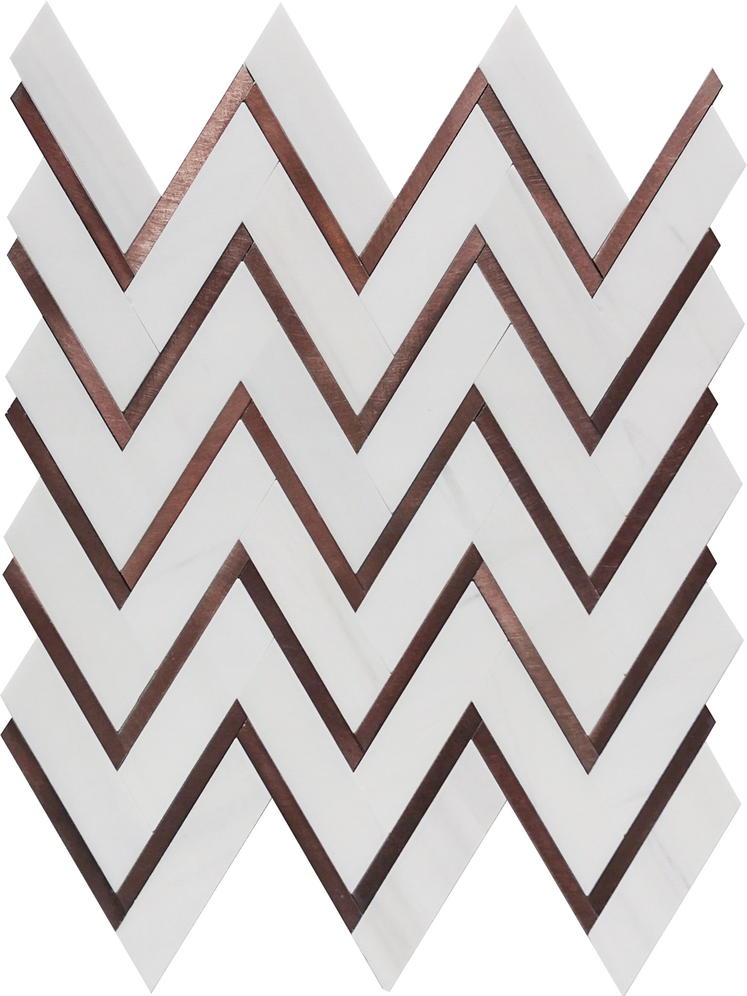 Belluno Designs Luna 1" x 3" Marble Herringbone/Chevron Mosaic Wall ...