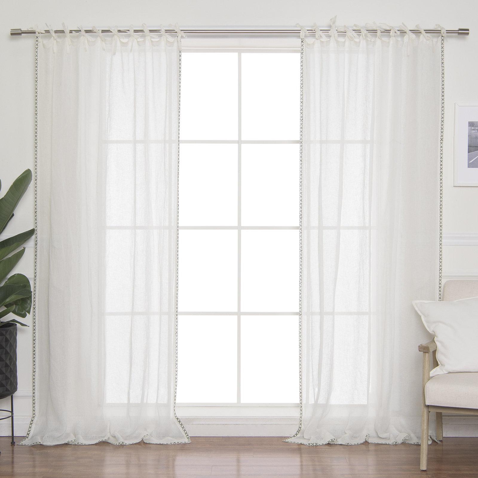 Best Home Fashion, Inc. Criss Cross Linen Room Darkening Curtain Panel ...