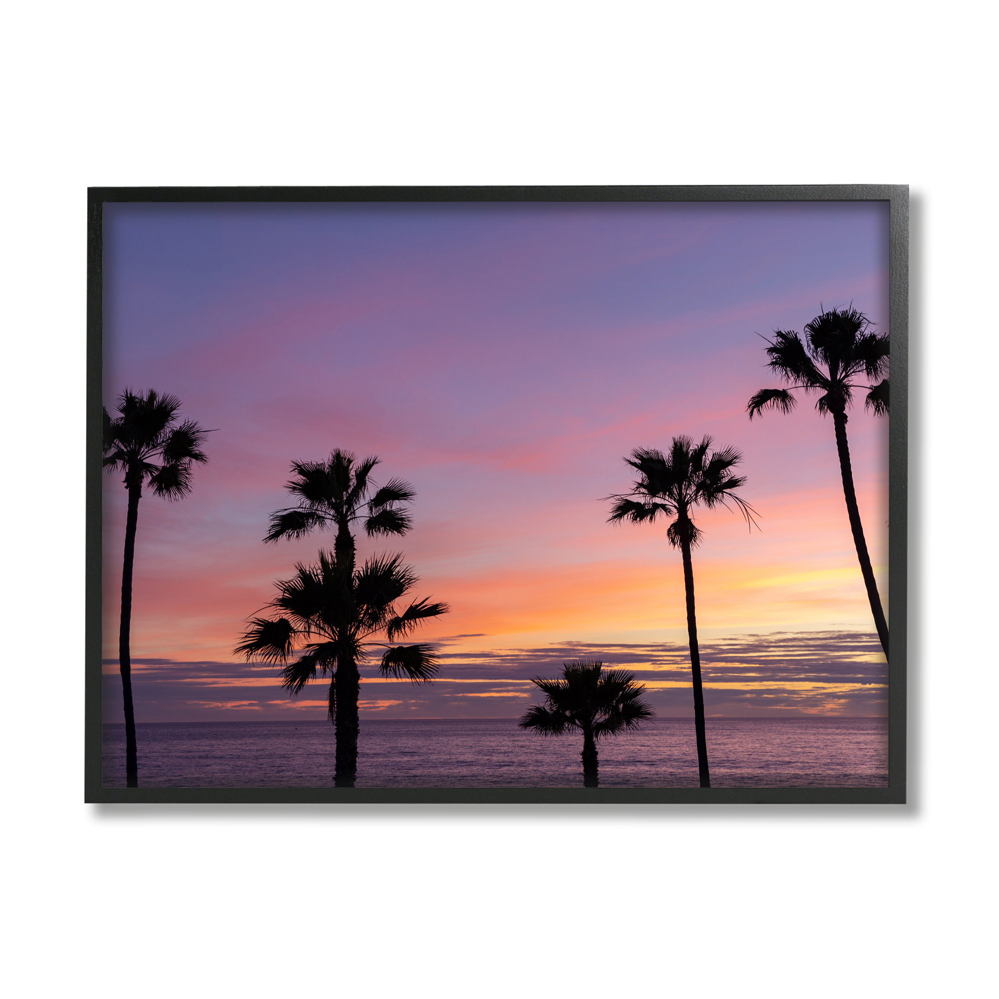 Stupell Industries Purple Sunrise Sky Tall - Floater Frame Photograph ...