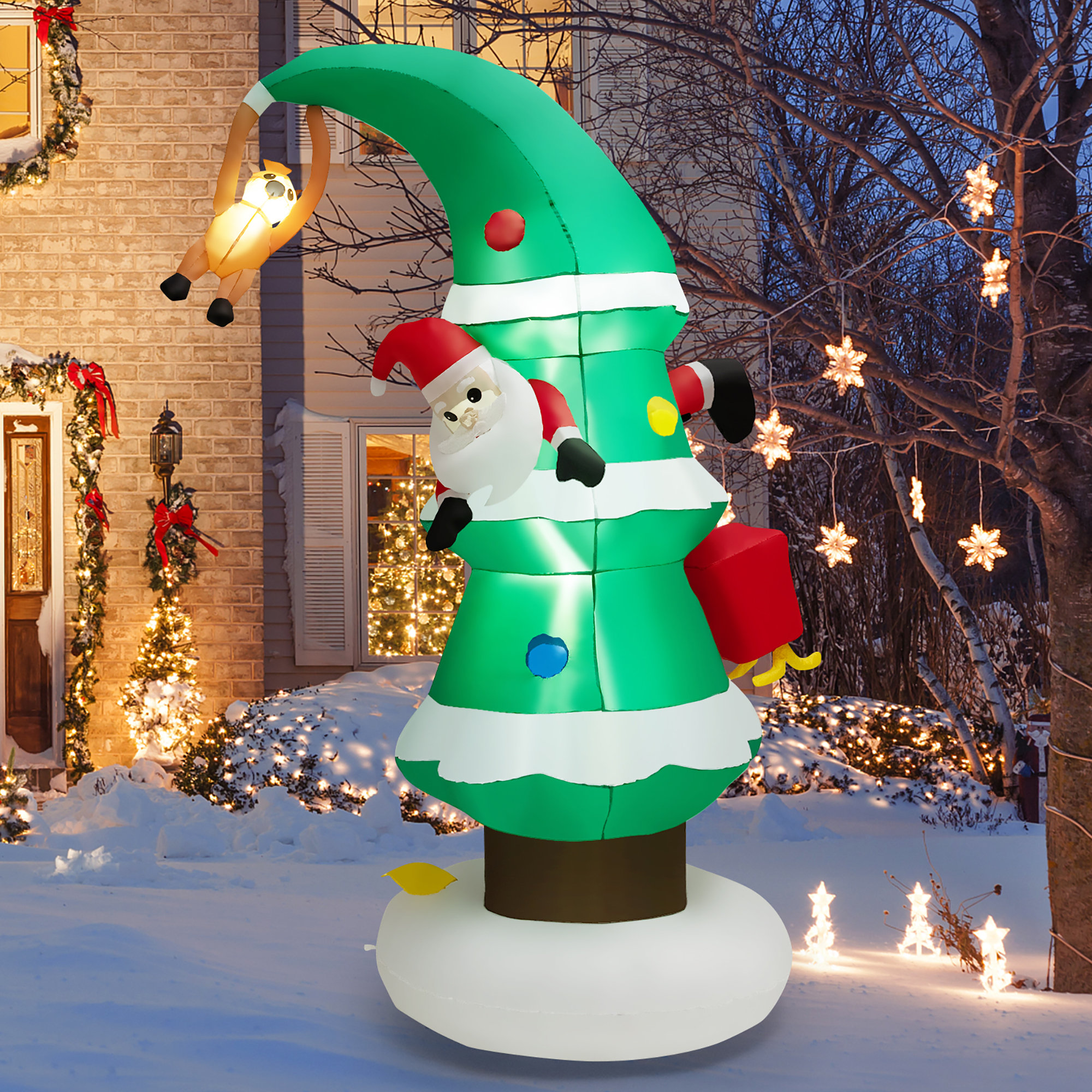 The Holiday Aisle® Christmas Tree With Santa Claus Holiday Decoration