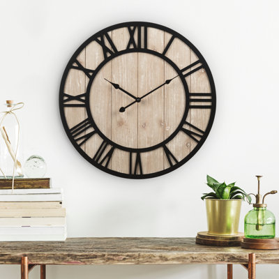 Williston Forge Avita 19.7-inch Harper Wood Quartz Wall Clock | Wayfair