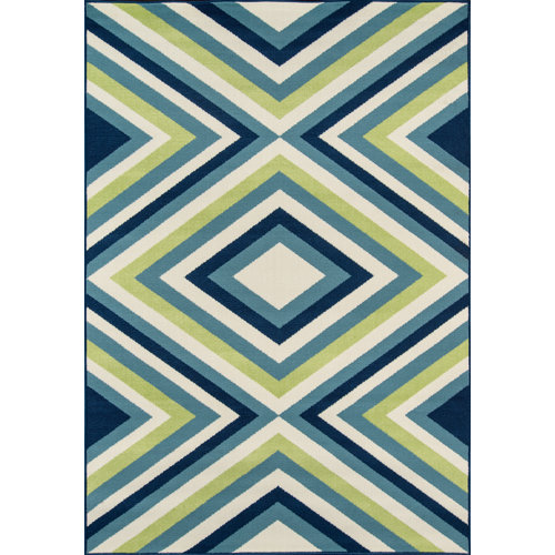 George Oliver Turnbow Machine Woven / Power Loomed Green Indoor/Outdoor ...