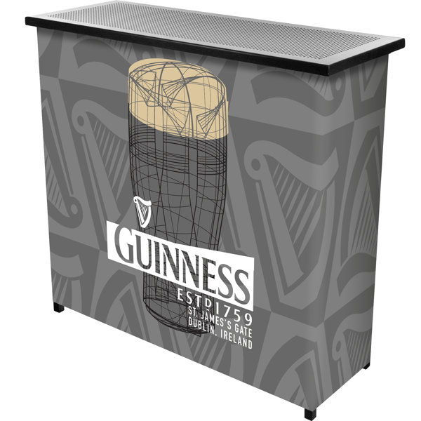 Trademark Global Guinness Line Art Pint Bar with Wine Storage | Wayfair