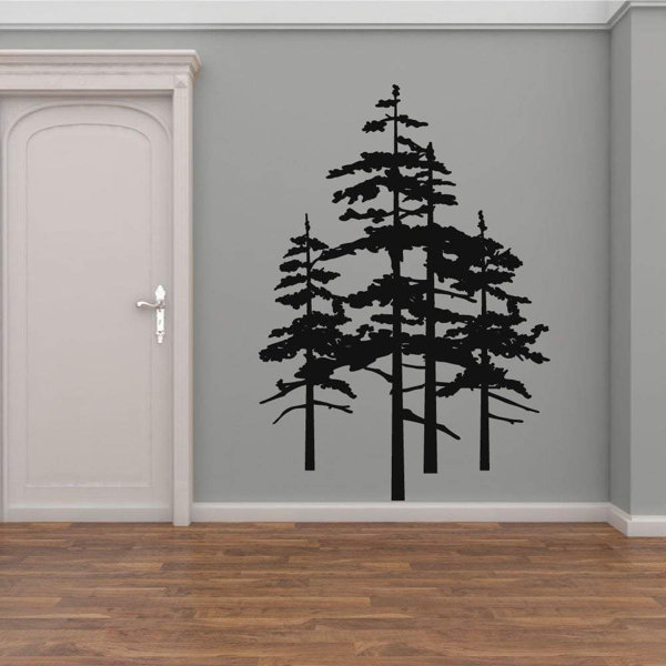 Millwood Pines Pine Trees Forest Vinyl Wall Decal Sticker Home Decor ...