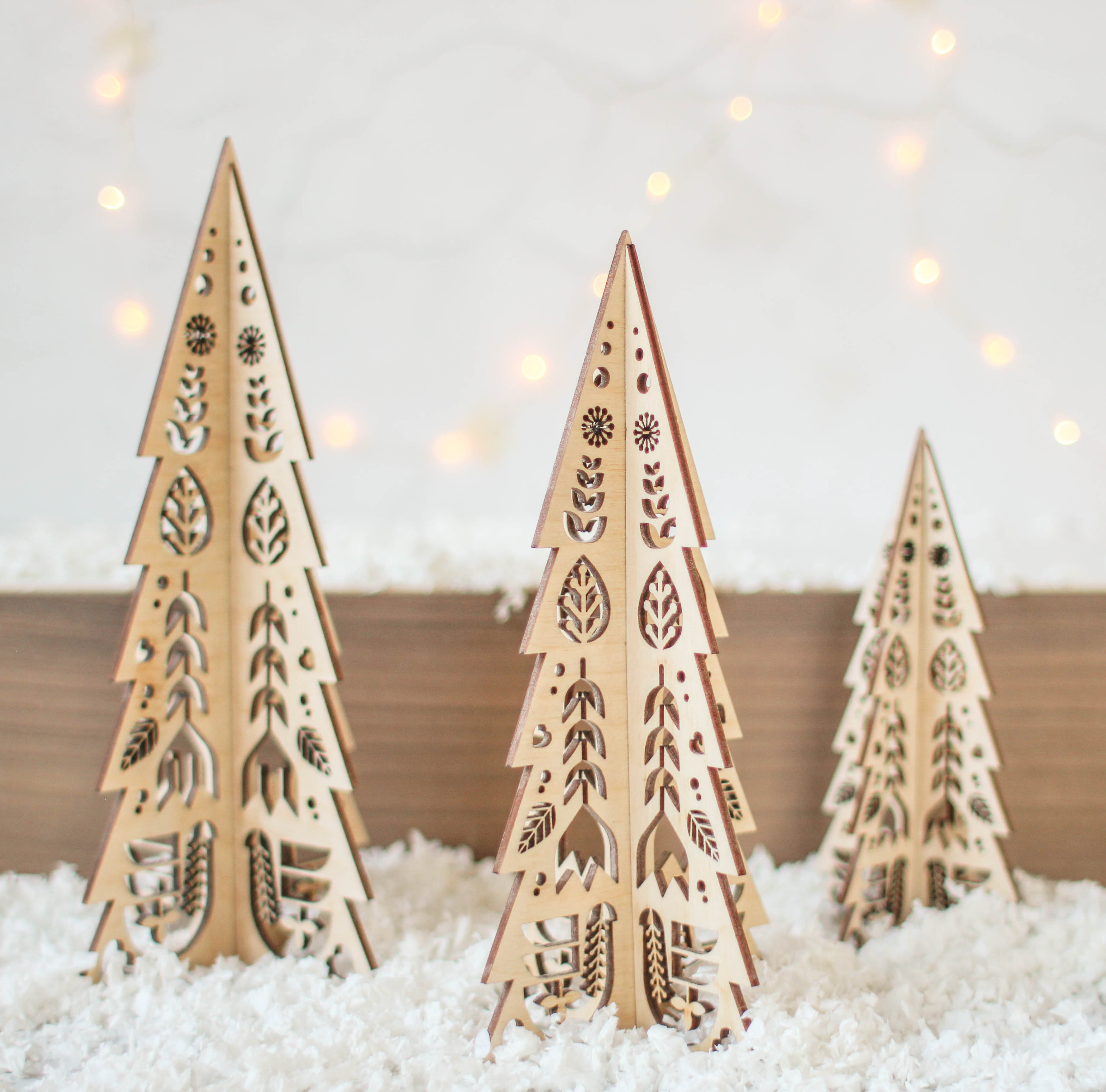 The Seasonal Aisle Christmas Tree Set Folk Cutout Design | Wayfair.co.uk