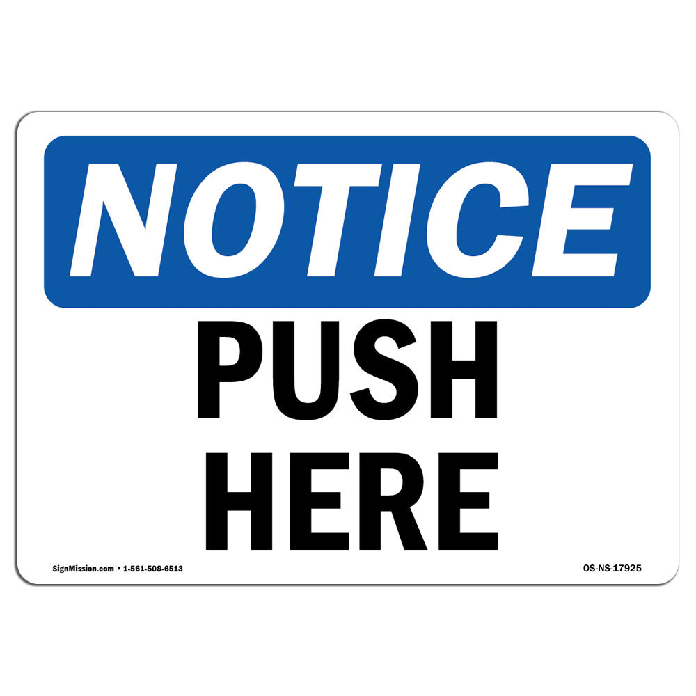 SignMission Push Here Sign | Wayfair