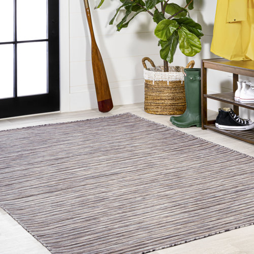 Longshore Tides Amold Dary Gray Indoor/Outdoor Rug | Wayfair