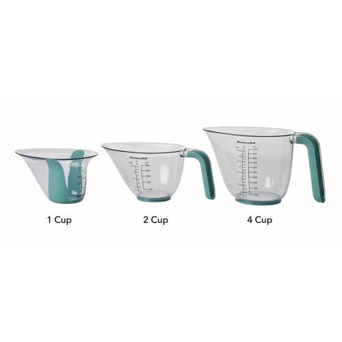 KitchenAid Gourmet 3 Pieces Measuring Jugs, Aqua Sky & Reviews | Wayfair
