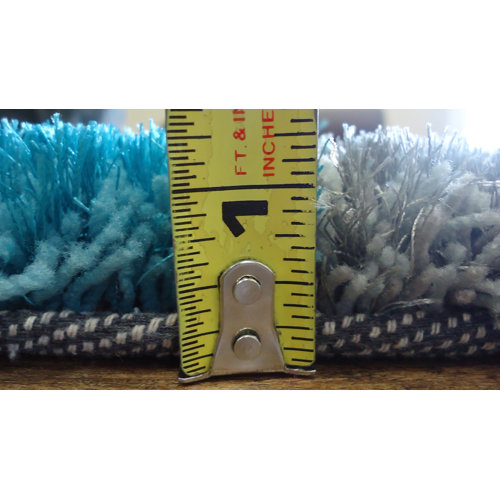 Latitude Run® Kriemann Handmade Sky Blue/Gray/Black Rug & Reviews | Wayfair