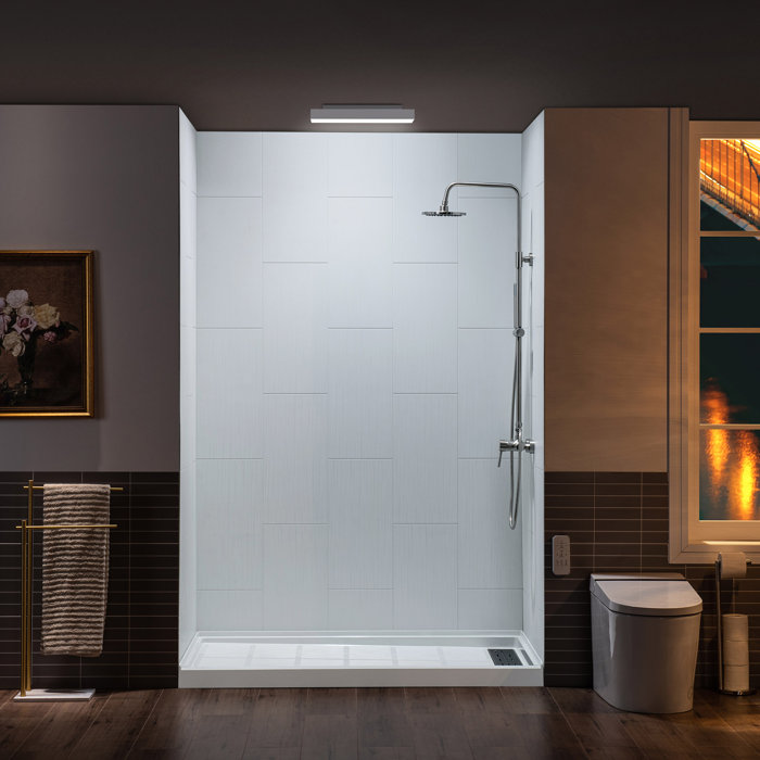 WoodBridge Three Panel Shower Wall & Reviews | Wayfair
