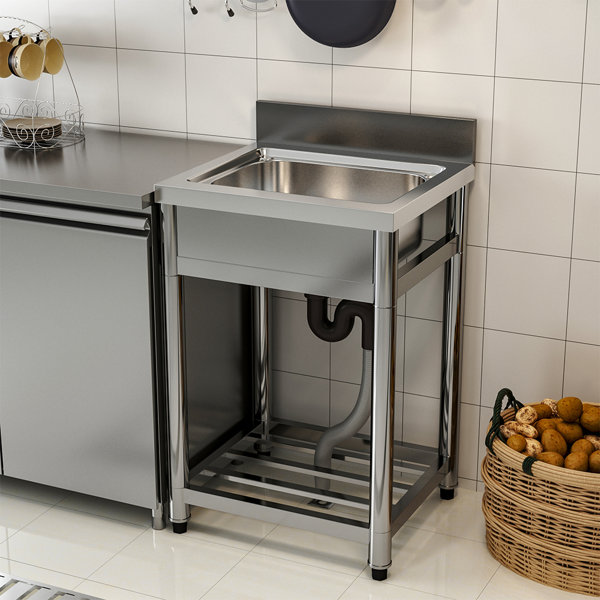 Belfry Kitchen Stainless Steel One Compartment Commercial Sink ...