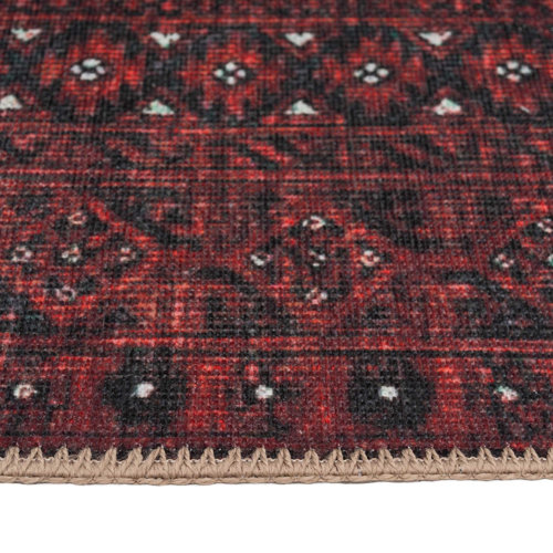 Kukoon Red Distressed Persian Style Oriental Rug | Wayfair.co.uk