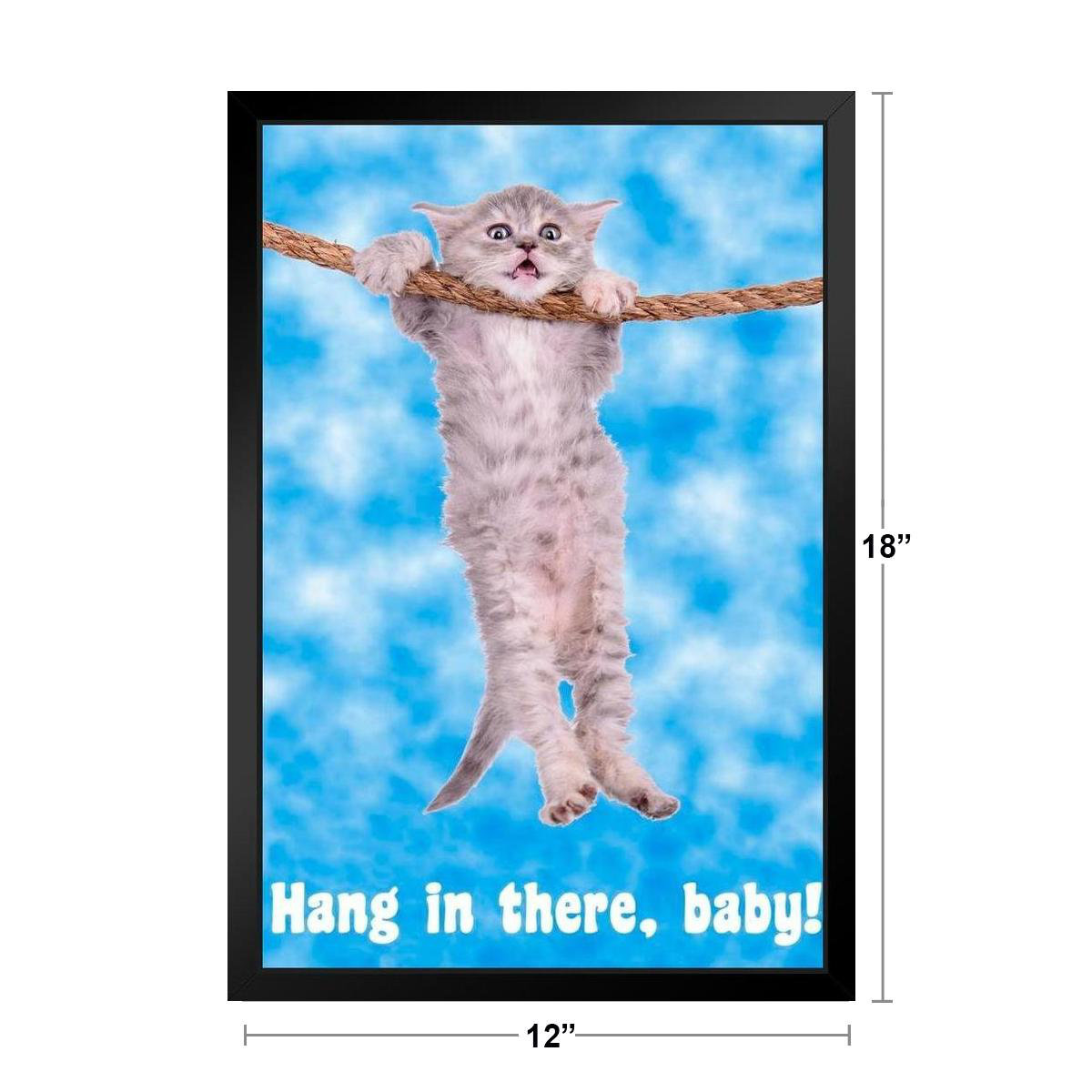 Trinx Hang In There Baby Retro Hang In There Cat Poster Funny Wall ...