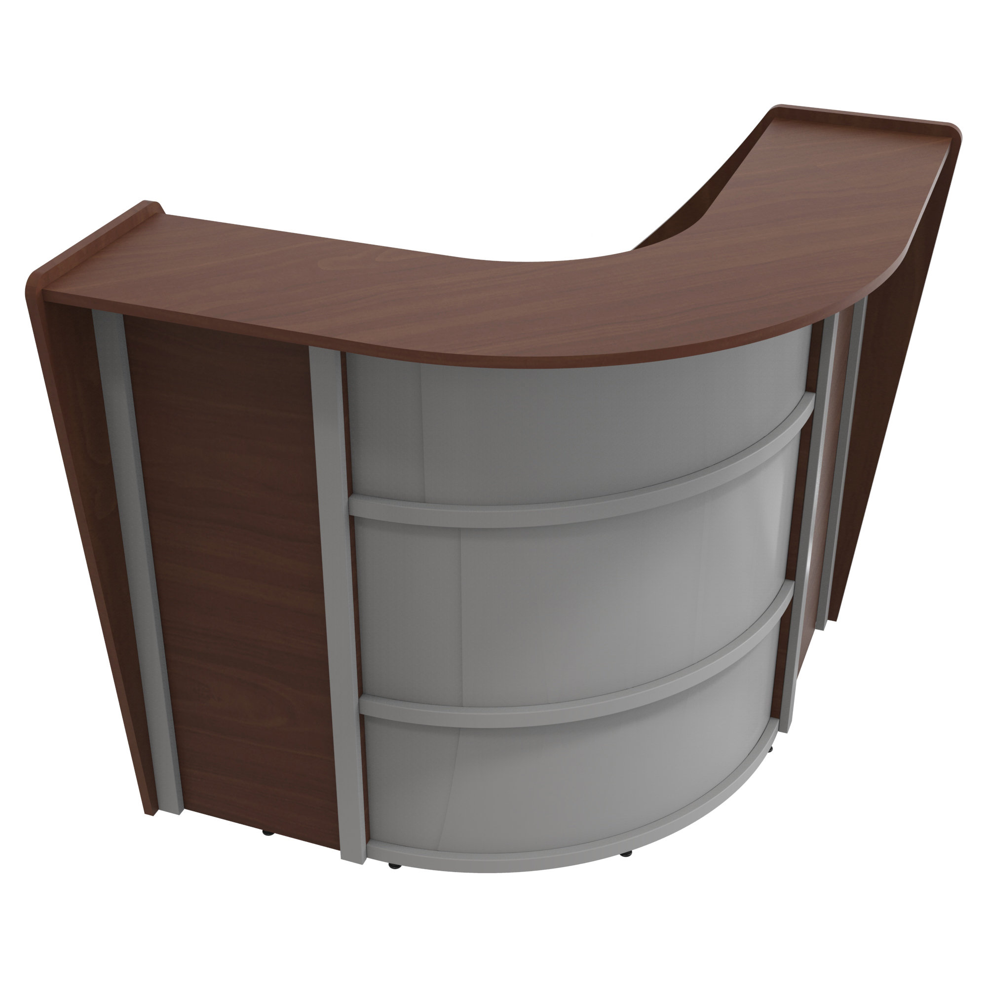 Ebern Designs Curved L-Shaped Corner Office Reception Desk With Counter ...
