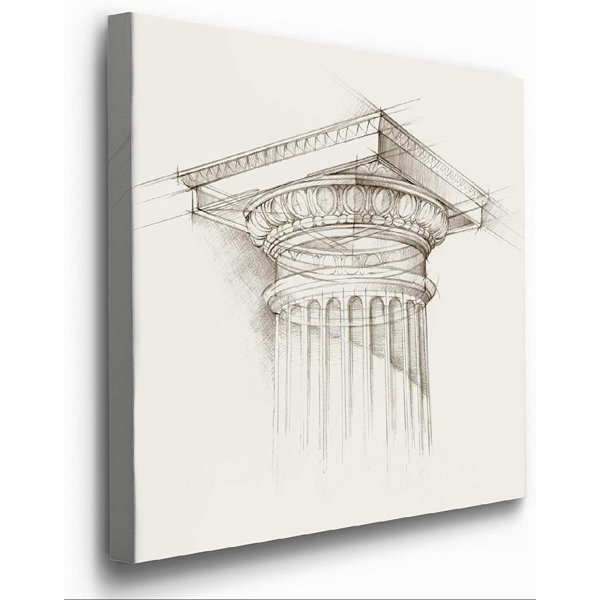 Bungalow Rose Wrapped Canvas Drawing Print | Wayfair
