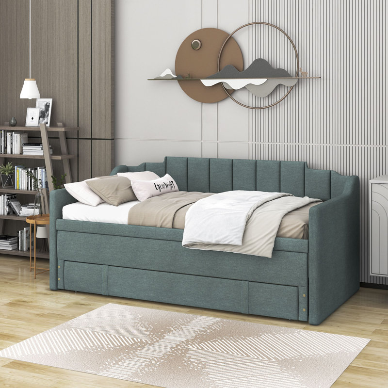 Wildon Home® Nadia Upholstered Daybed with Trundle | Wayfair