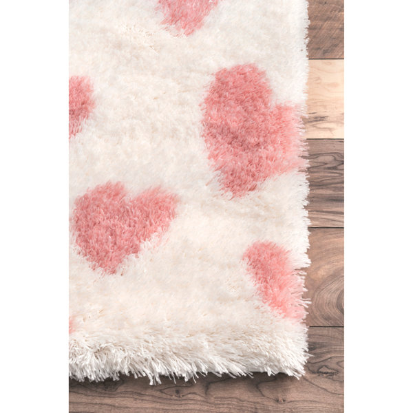 Harriet Bee Becky Geometric Pink/White Area Rug & Reviews | Wayfair