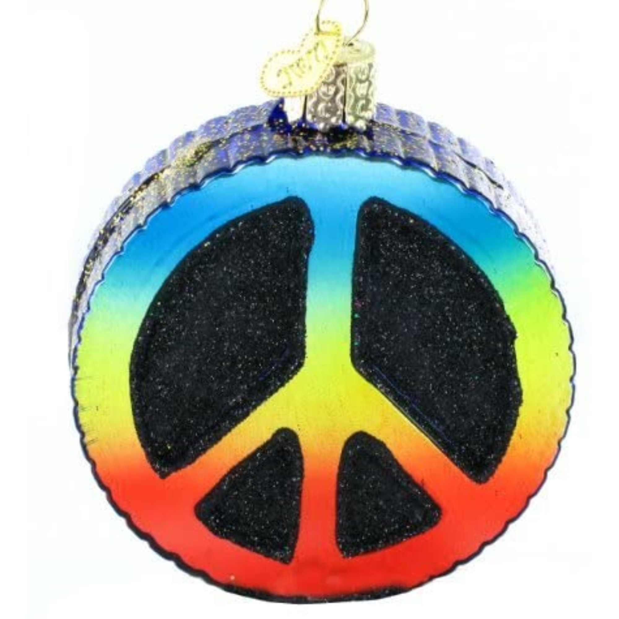 Old World Christmas Peace Sign Hanging Figurine Ornament | Wayfair