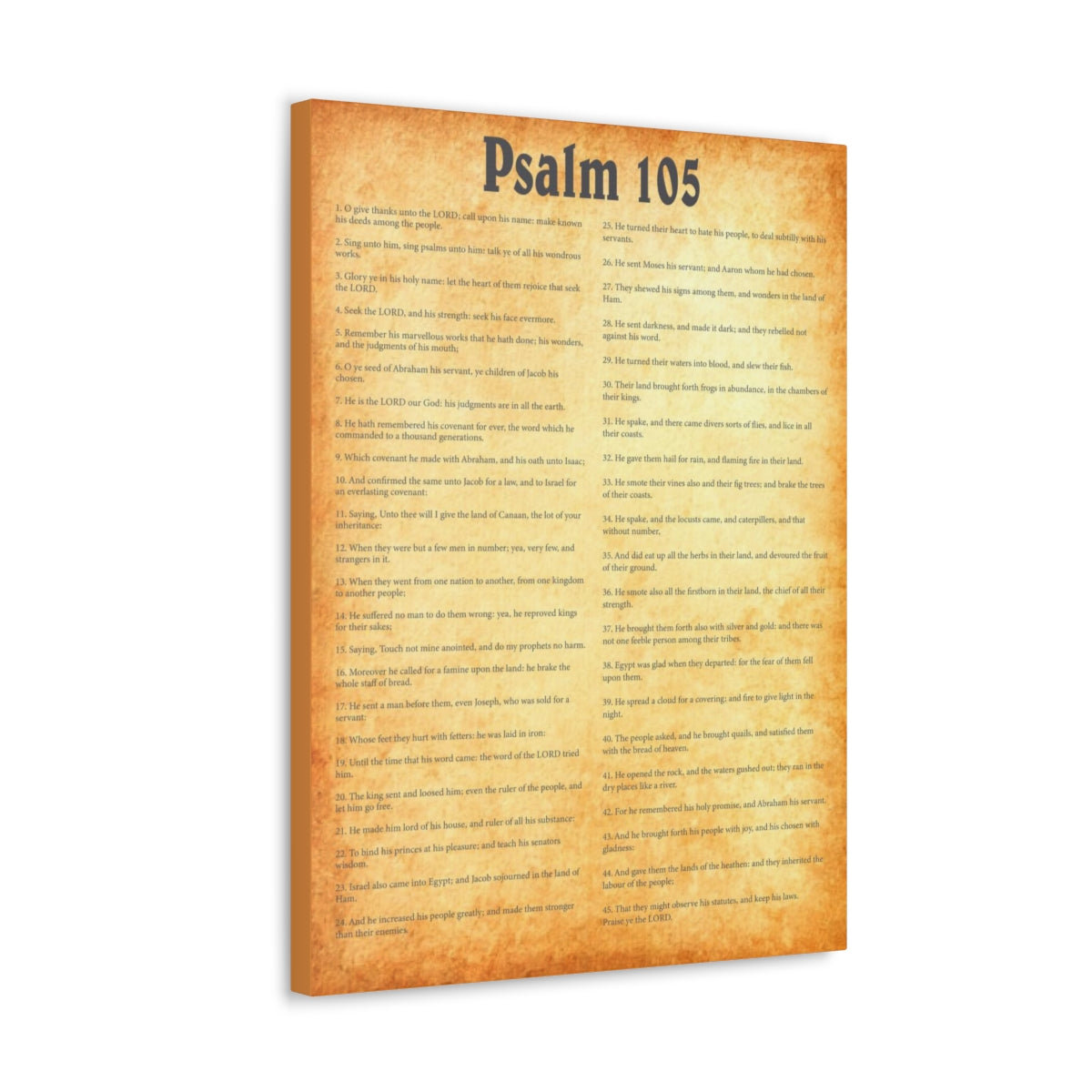 Trinx Psalm 105 Gold Bible Chapter Canvas Christian Wall Art - Wrapped ...