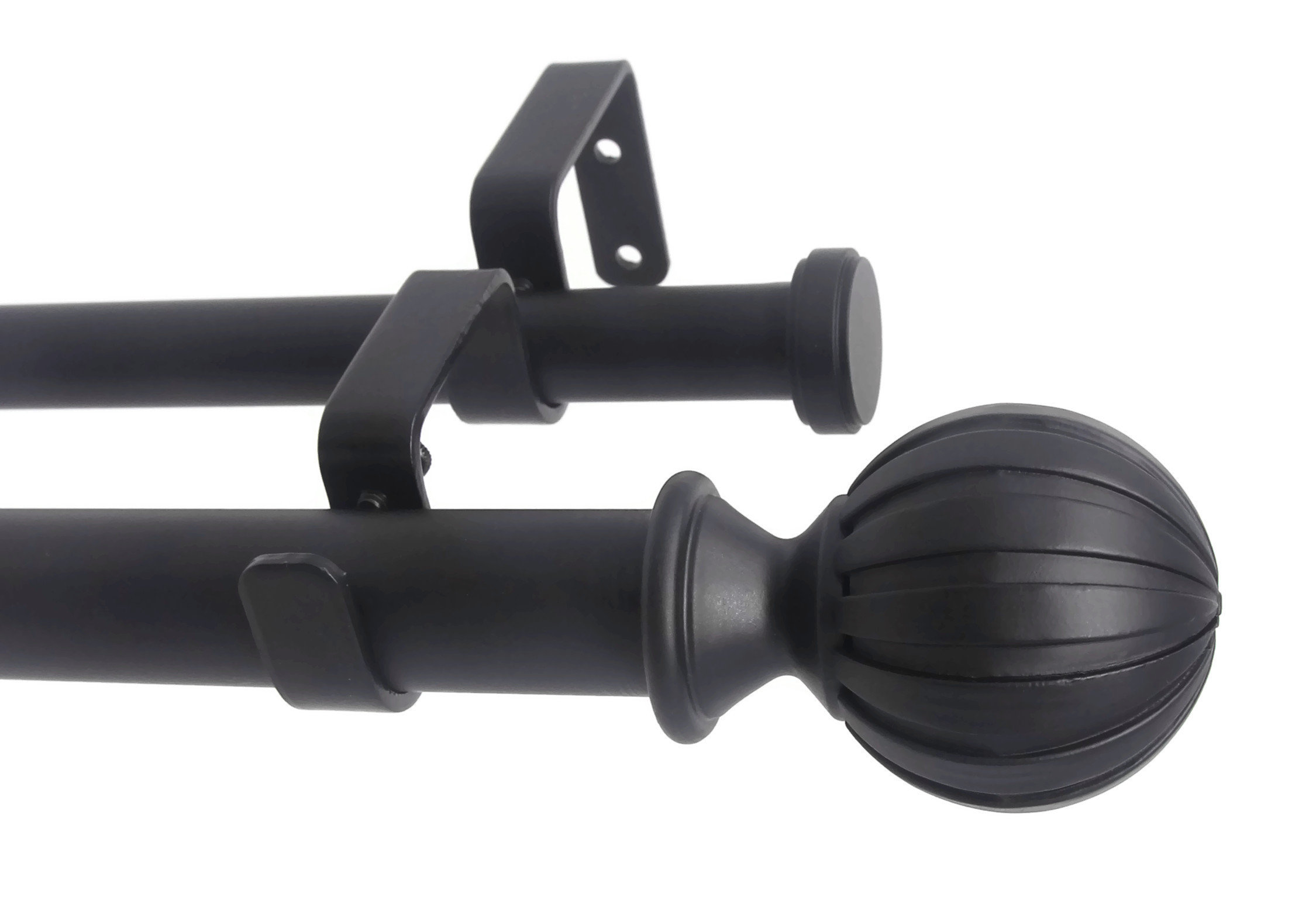 Charlton Home® Courson Fluted Ball Flat Button Drapery Window Double ...