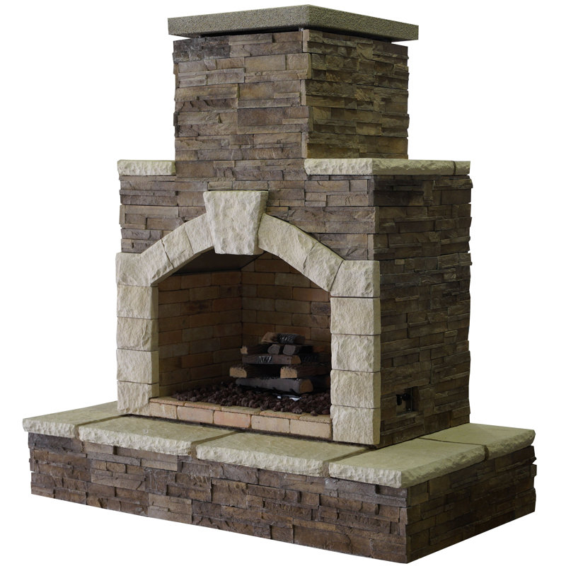 Cal Flame 78" H Propane Outdoor Fireplace | Wayfair
