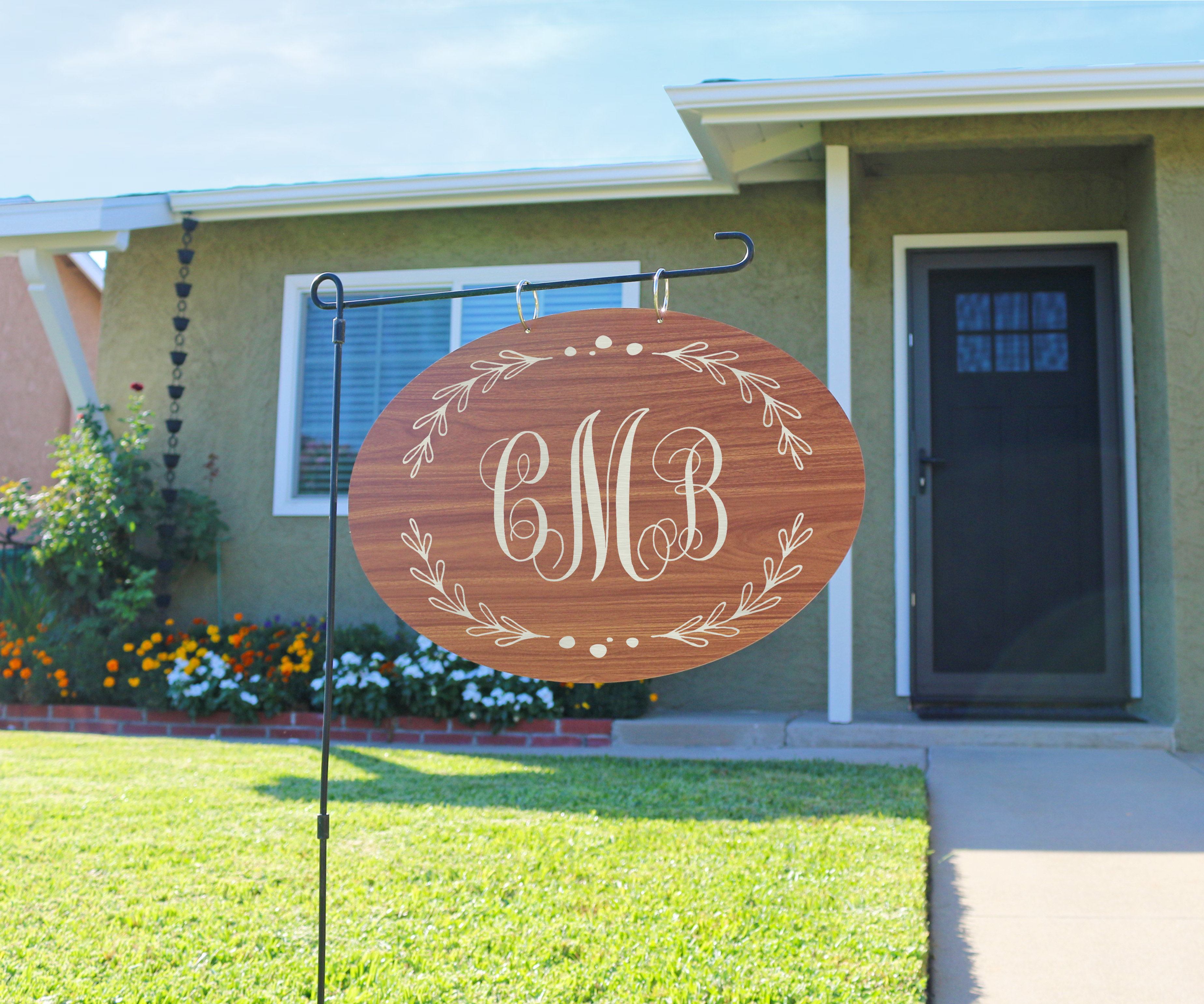 Etchey Monogram 3-Line Address Plaque Frame | Wayfair