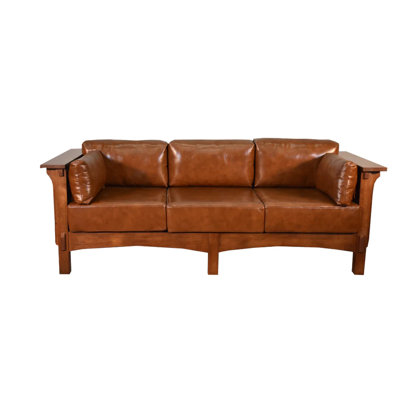 Loon Peak® Duschka 84'' Leather Sofa | Wayfair