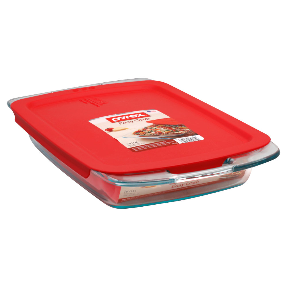 Pyrex Easy Grab Glass Rectangular Baking Dish with Lid & Reviews ...
