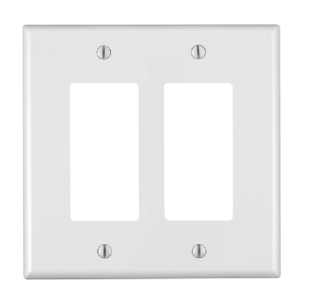 Leviton 88602-000 2-Gang Decora Oversized GFCI Wall Plate, White ...