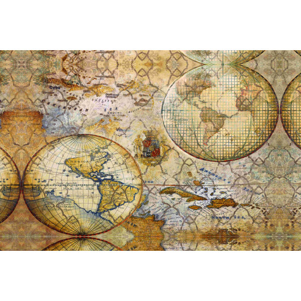 Breakwater Bay World Map - Wrapped Canvas Print | Wayfair