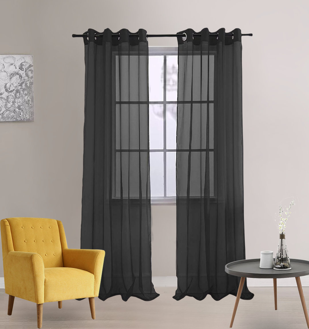 Frifoho Polyester Sheer Curtain Pair | Wayfair