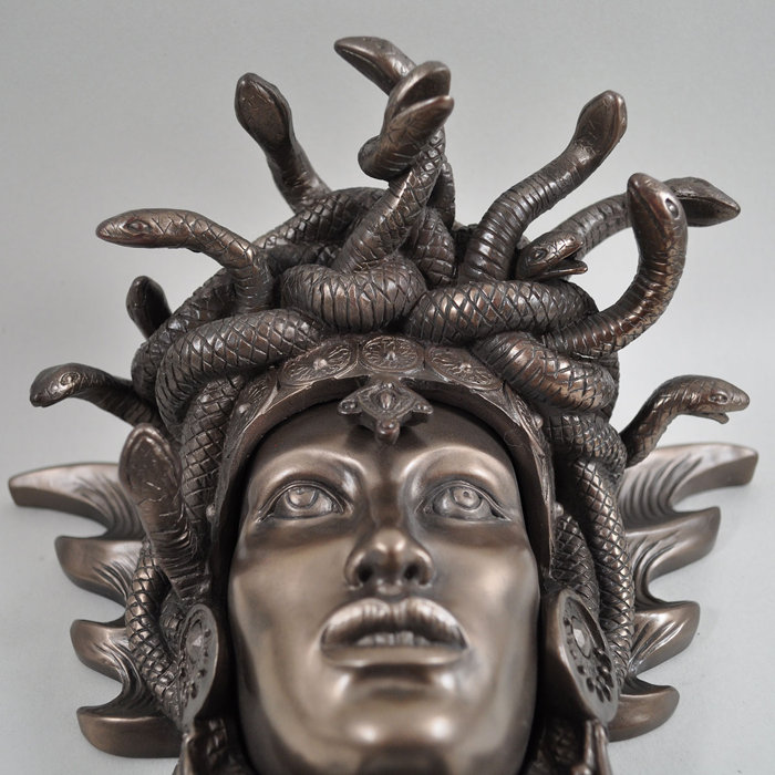 World Menagerie Hand Painted Medusa Guardian Wall Décor Snakes Goddess ...