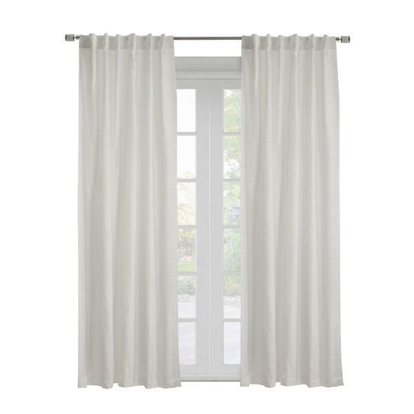 Gracie Oaks Mliss Solid Semi-Sheer Dual(Back Tab and Rod Pocket) header ...