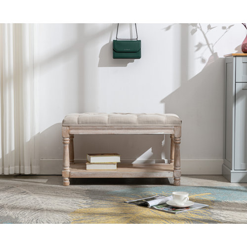 Ophelia & Co. Eirwyn Upholstered Shelves Storage Bench | Wayfair