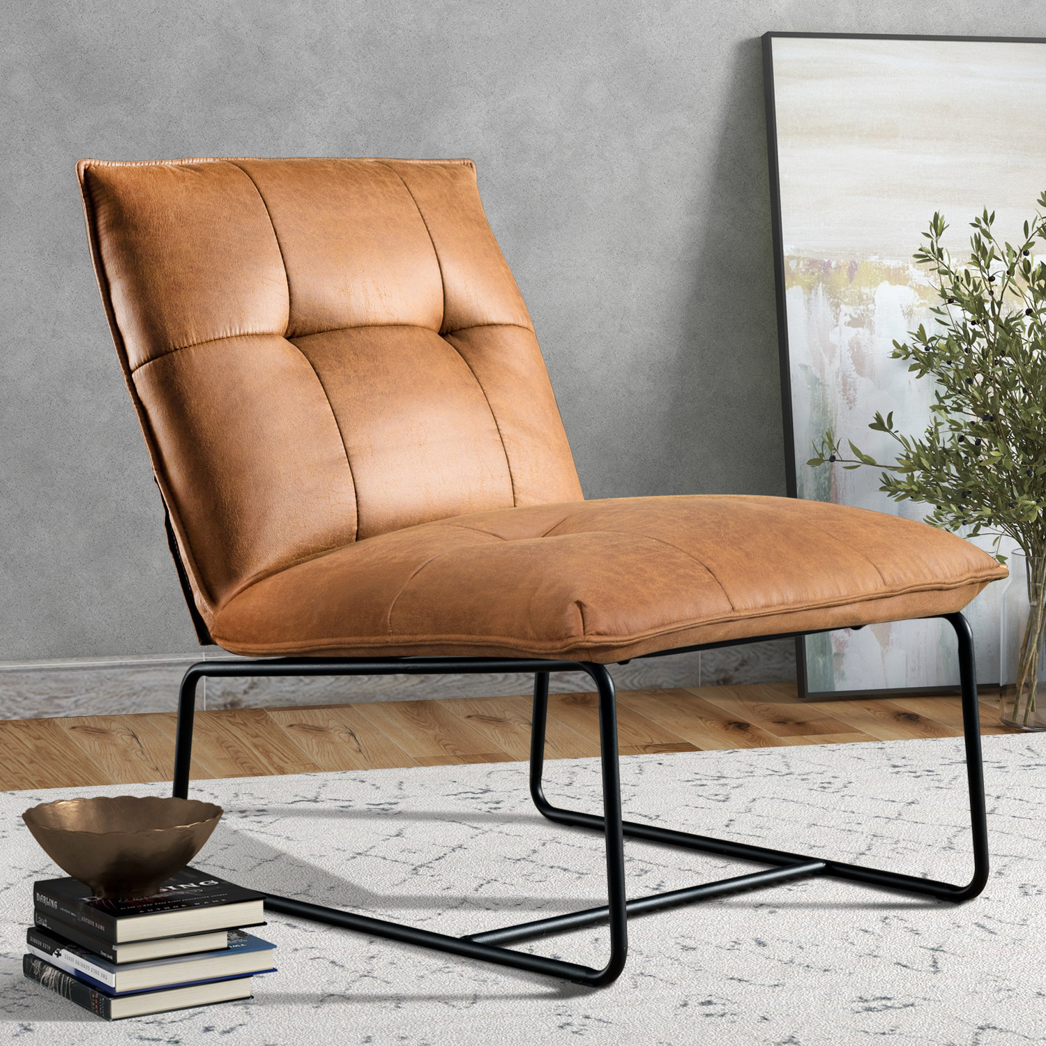 17 Stories Starboard Vegan Leather Accent Chair | Wayfair
