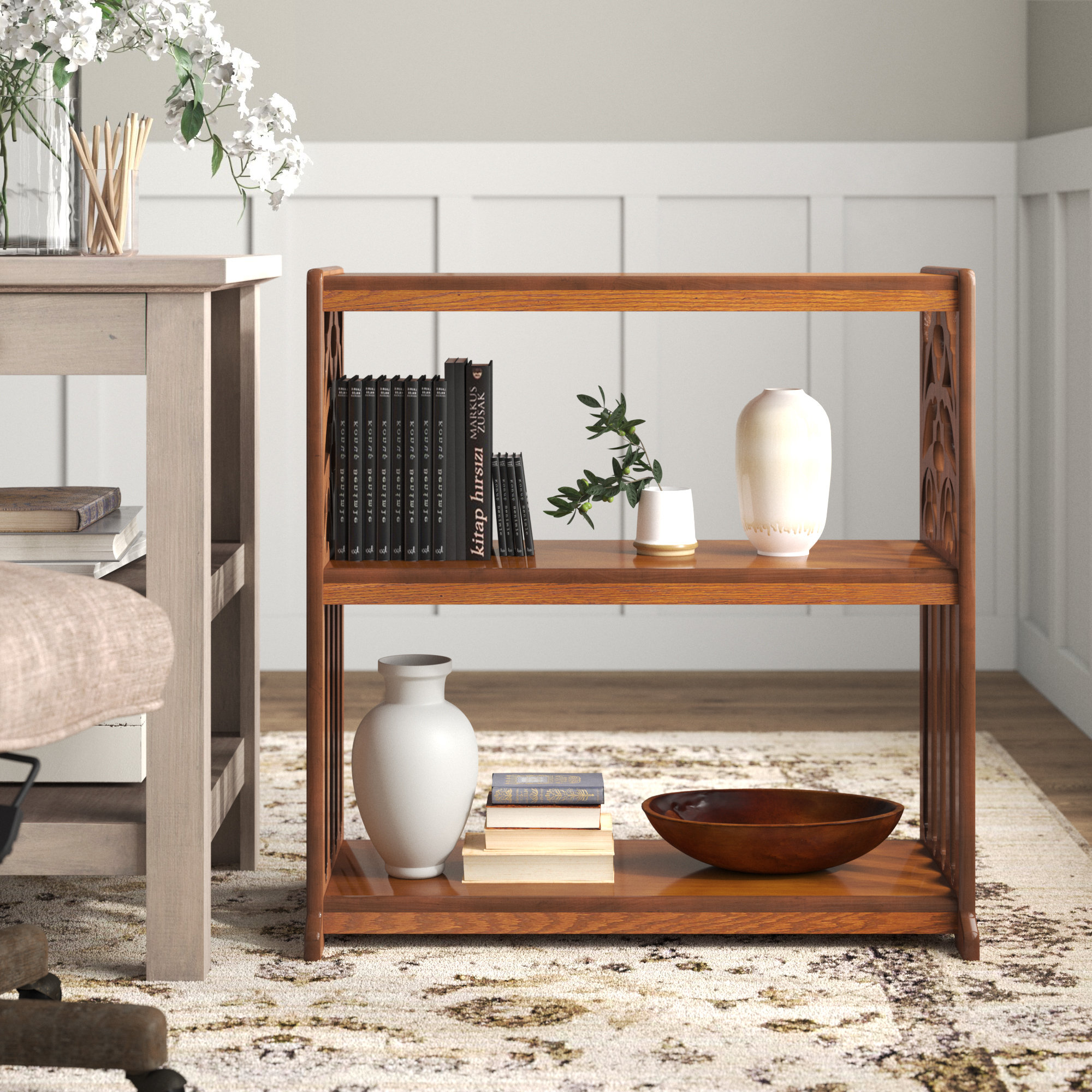 Lark Manor Burge 30.5'' H x 30'' W Solid Wood Standard Bookcase ...