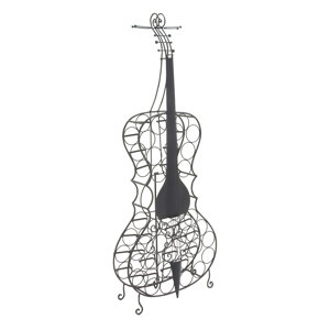 Fleur De Lis Living Black Metal Cello 26 Bottle Standing Wine Rack ...