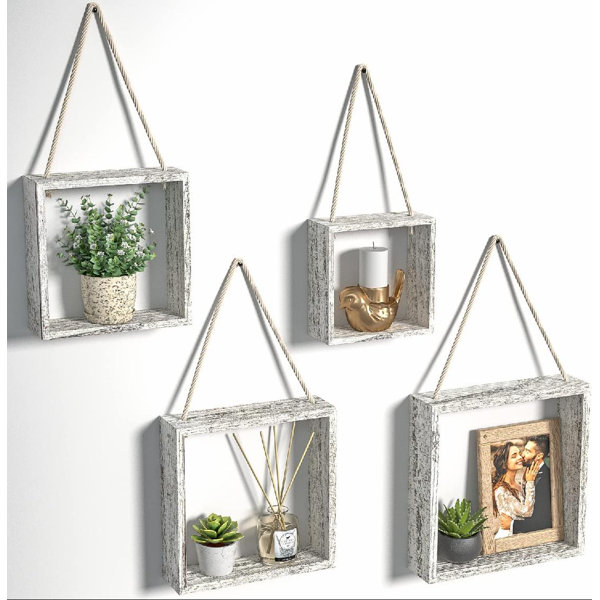 Gracie Oaks Semora 4 Piece Square Floating Shelf | Wayfair